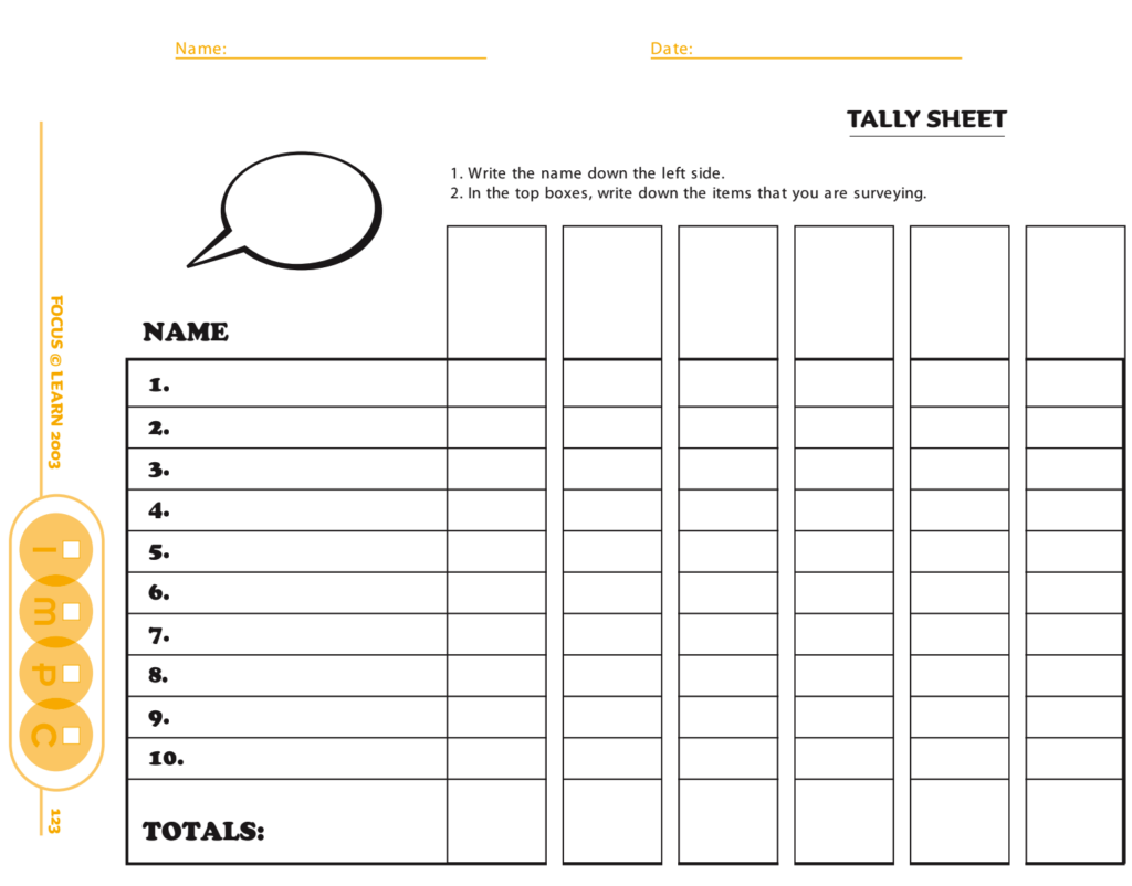 Tally Sheet - Educators