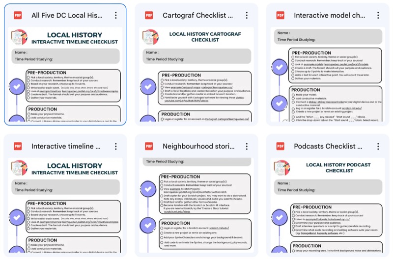 Local History Interactive Timeline Checklist - Educators