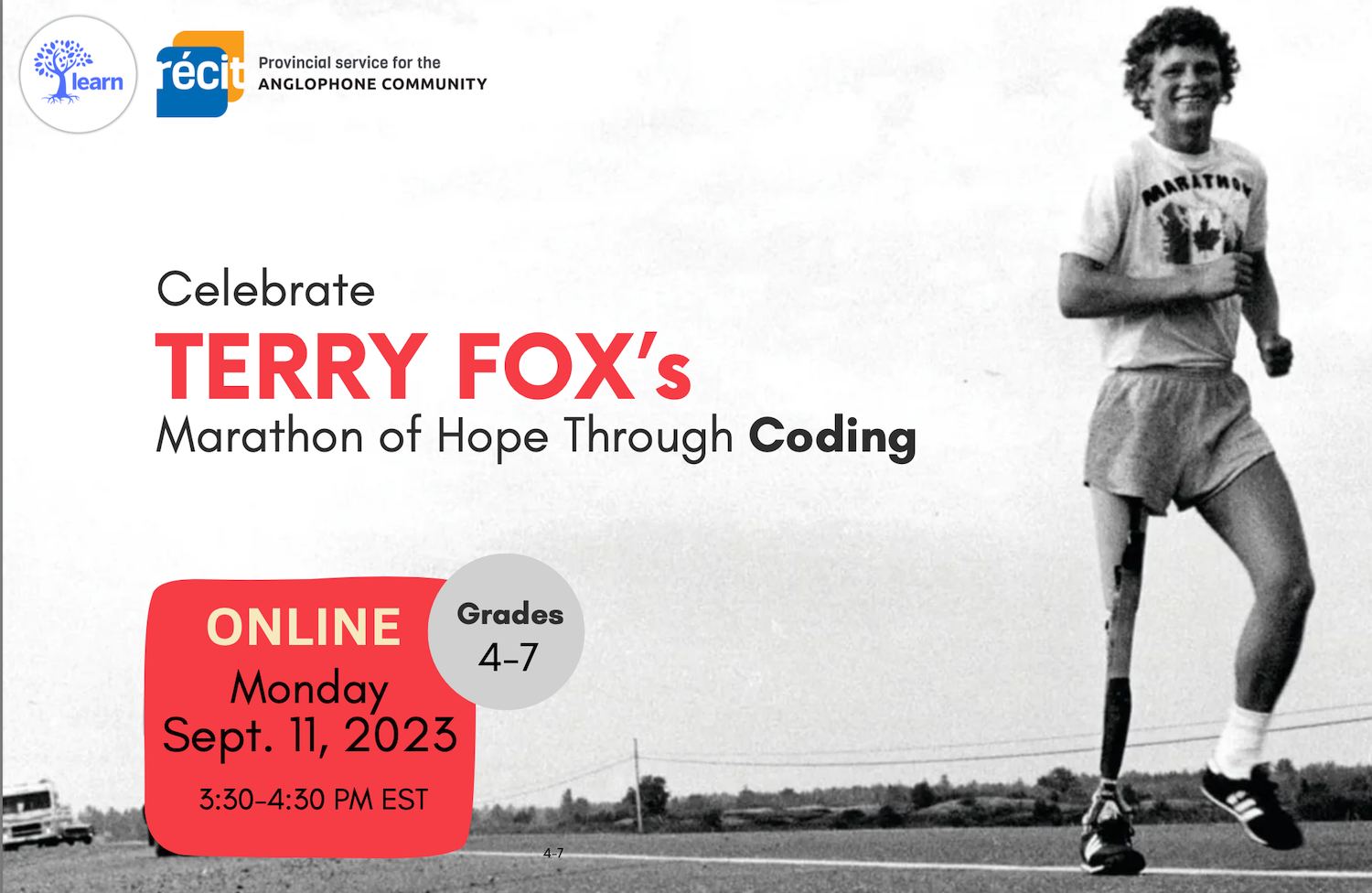 Celebrate TERRY FOX’s Marathon of Hope Through Coding - Educators